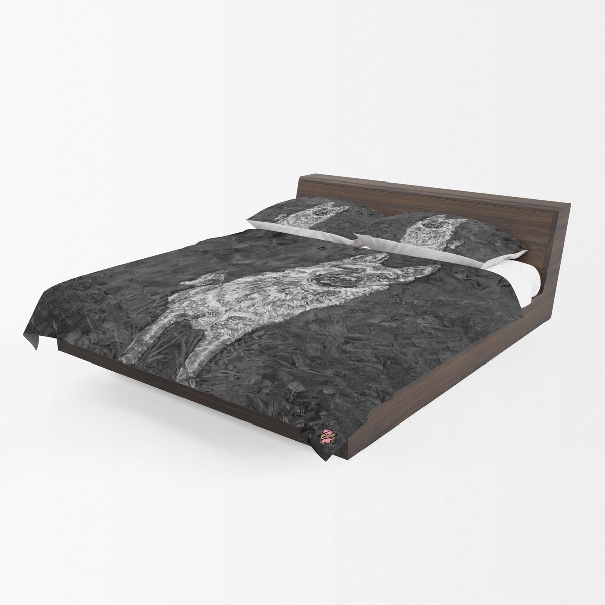 Black and White German Shepherd Duvet Cover Set by Russel for Fifo ...