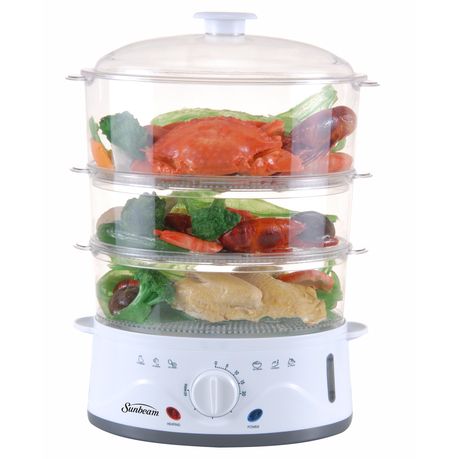 60 Minute Timer Sunbeam At Home Sunbeam 3 Tier Food Steamer With 60