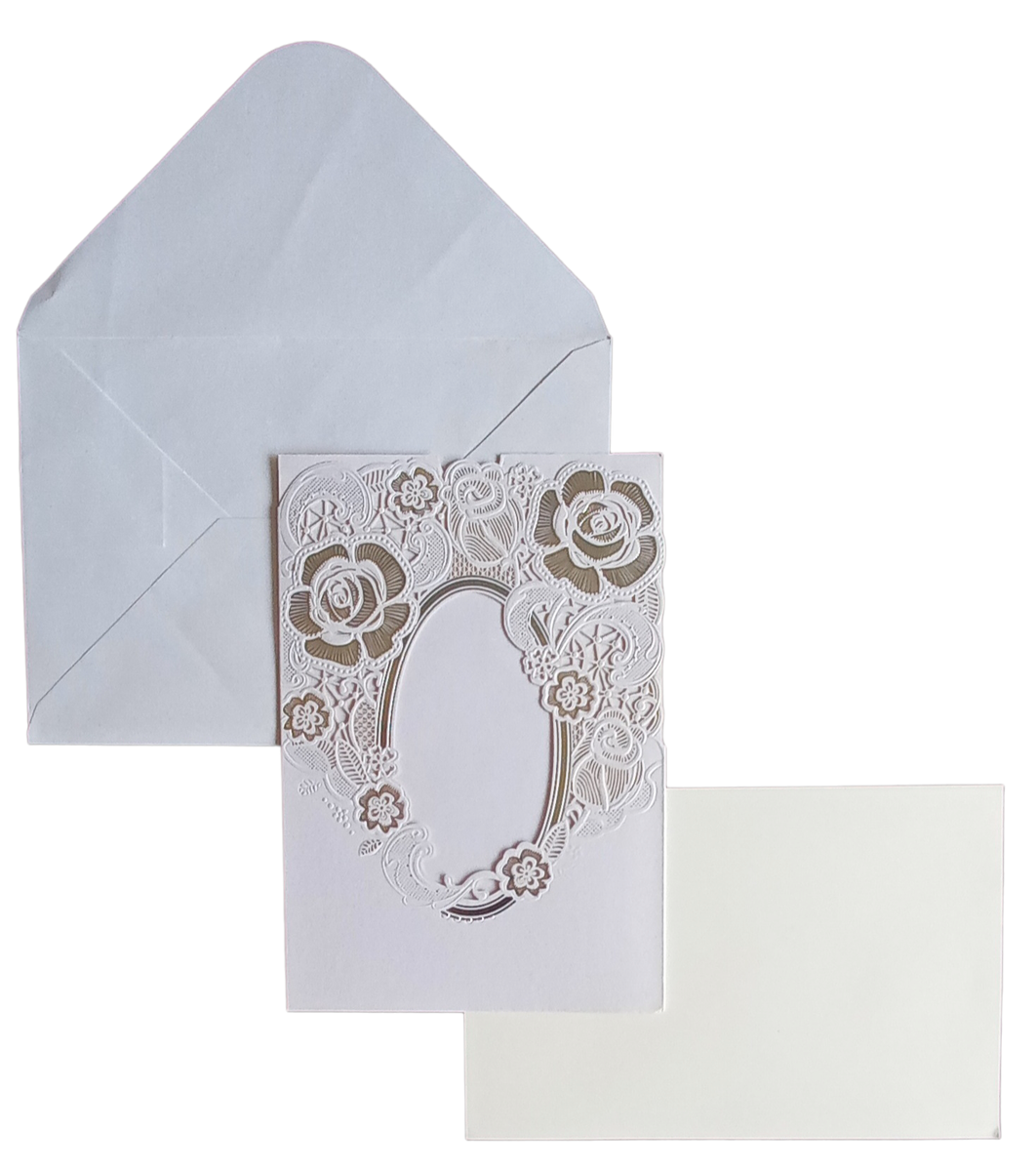 DIY Laser Cut Rose Lace Wedding Invitation Kits | Shop Today. Get it ...
