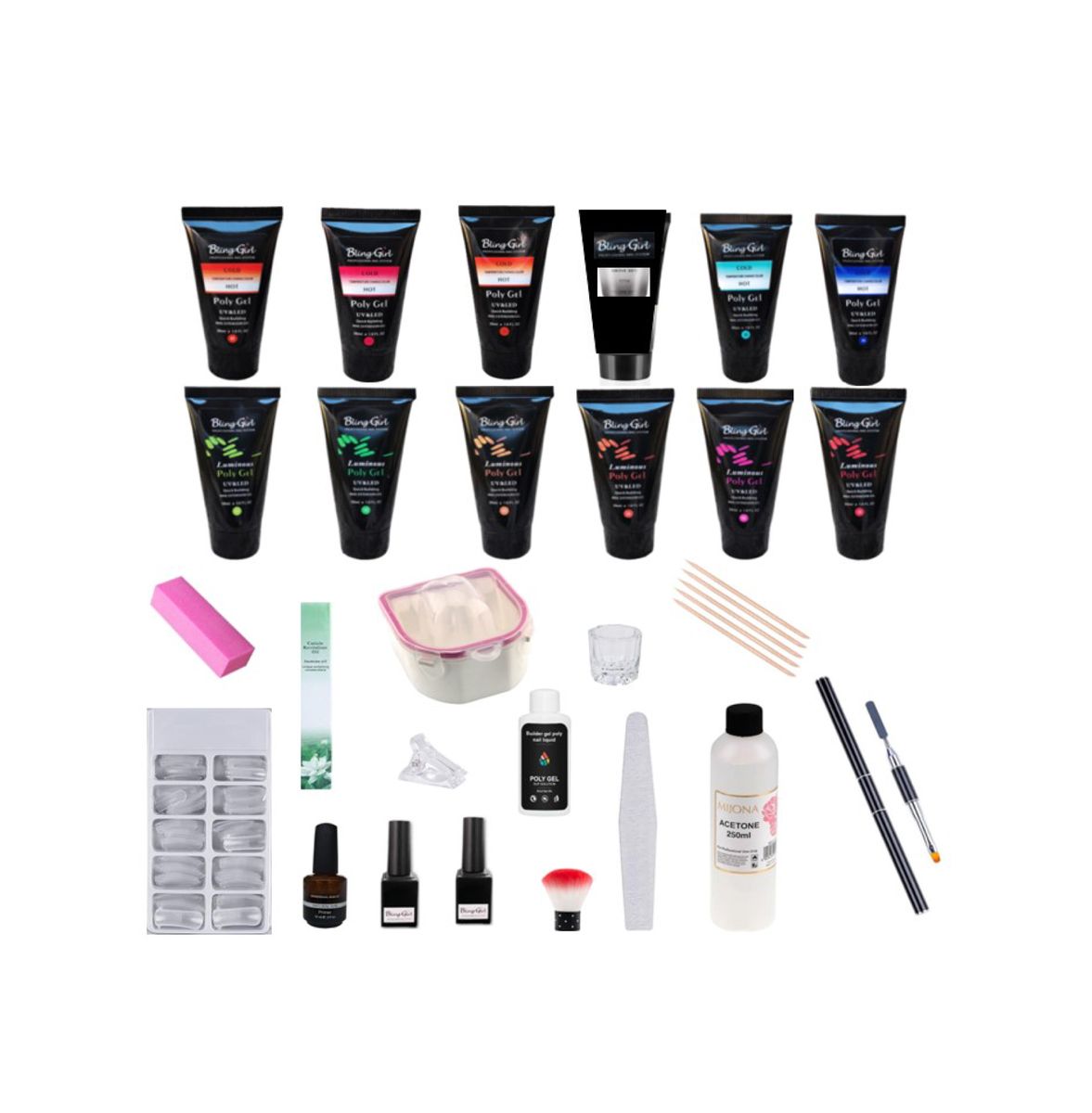 Comprehensive Colour Change & Luminous Poly Gel Kit - 31 Pieces | Shop ...