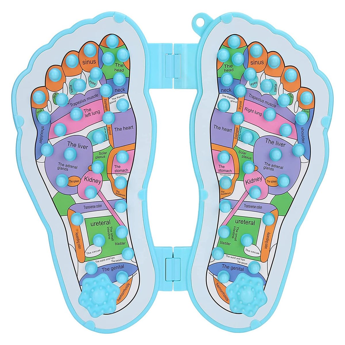 Collapsible Compact Foot Shape Acupuncture Point Massager Pad - Blue ...