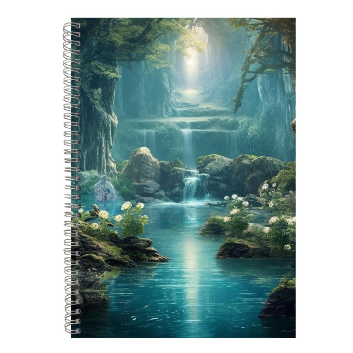 Waterfall A4 Notebook Pad for Mystical Nature Lovers Graphic Present ...