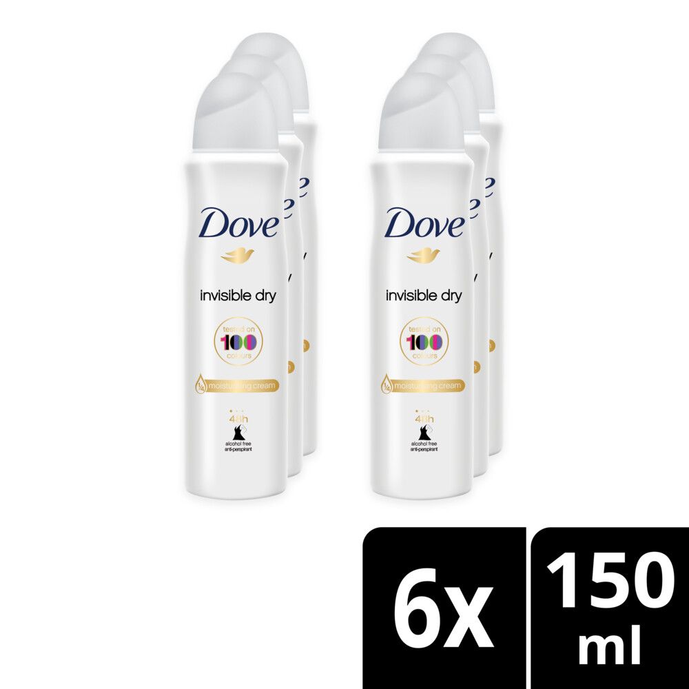 Dove Invisible Dry Antiperspirant Deodorant Body Spray 6x150ml | Shop ...