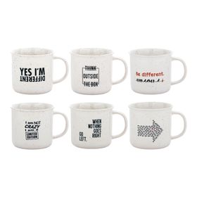 White Porcelain Printed Coffee Mugs 6 pieces 350ml | Shop Today. Get it ...