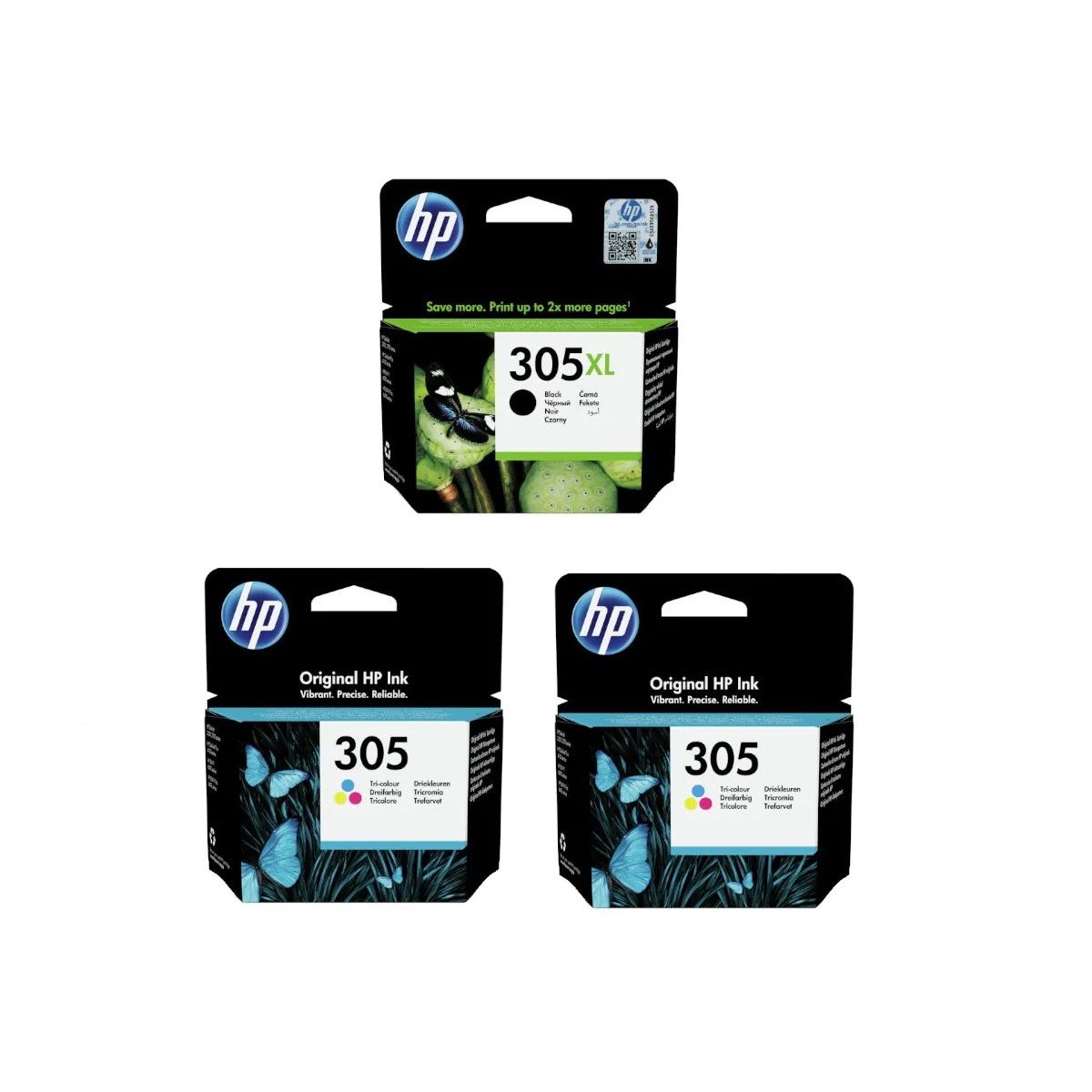 HP 305XL Black & 2 x HP 305 Tri-colour Combo Set | Shop Today. Get it ...