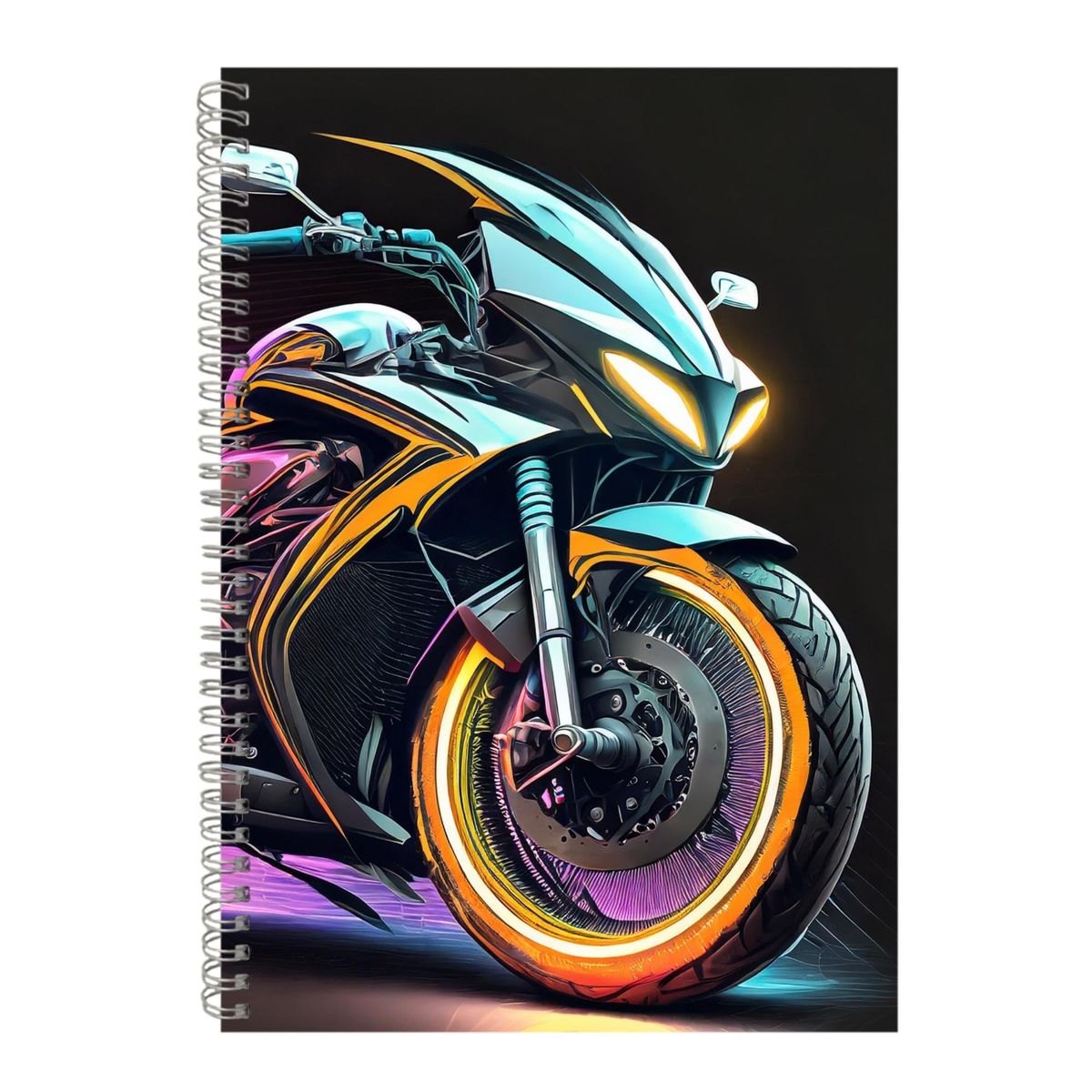 LED A4 Notebook for Work Trendy Colorful Bikes Graphic Design Present 071 | Shop Today. Get it ...