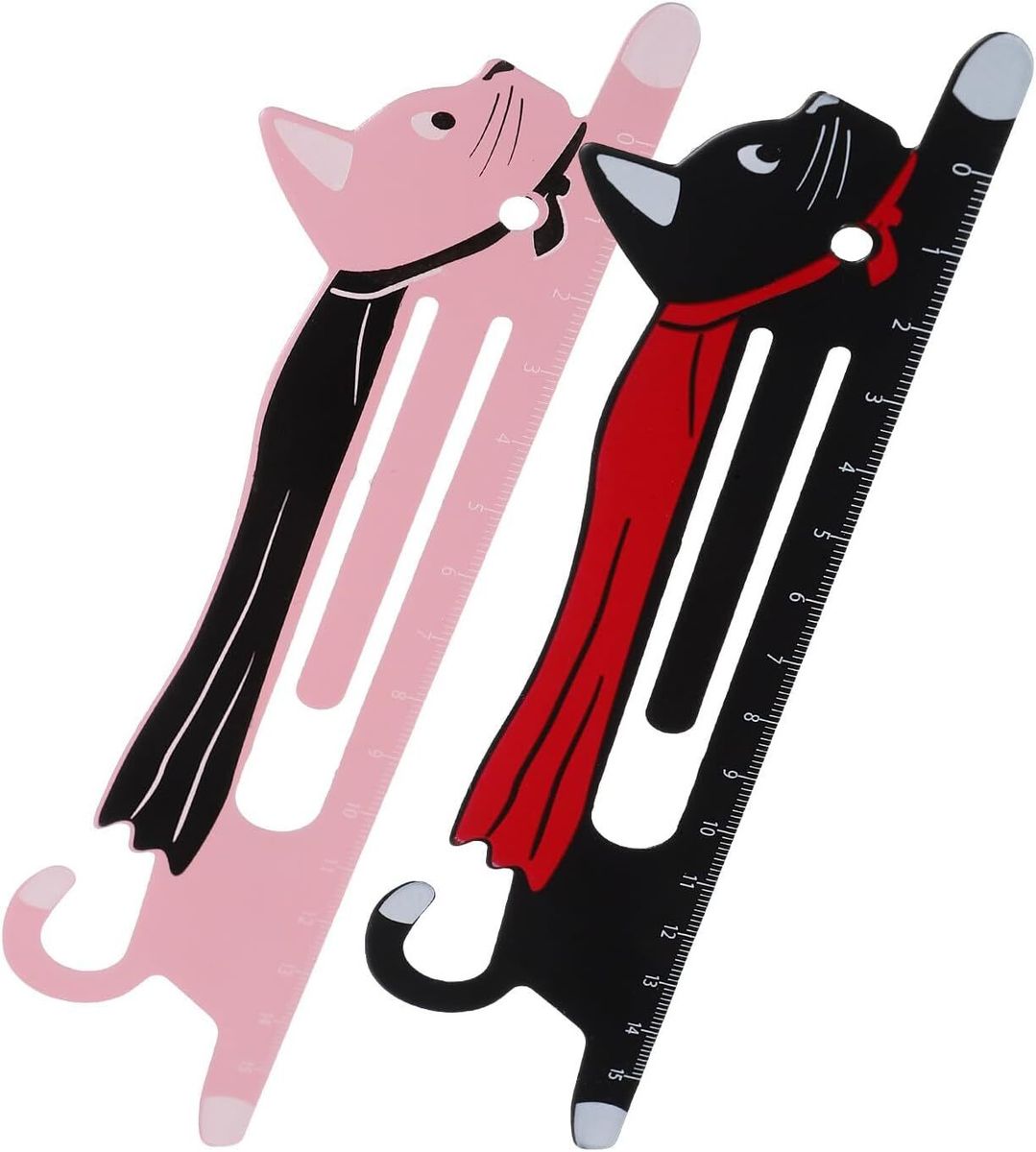 2pcs Metal Bookmark Ruler 15cm Cartoon Cat Design Scale Mark Reading ...