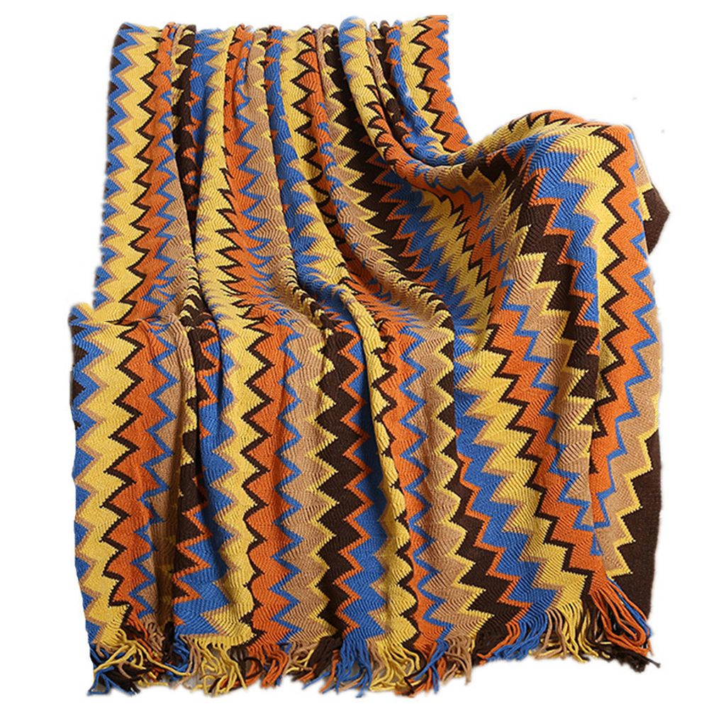 Home Decor Warm Knit Boho Patterned Throw Blanket With Tassels (1.3x1 ...