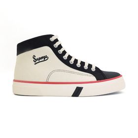 Superga Ecru Black Hi-Cut Sneaker | Shop Today. Get it Tomorrow ...