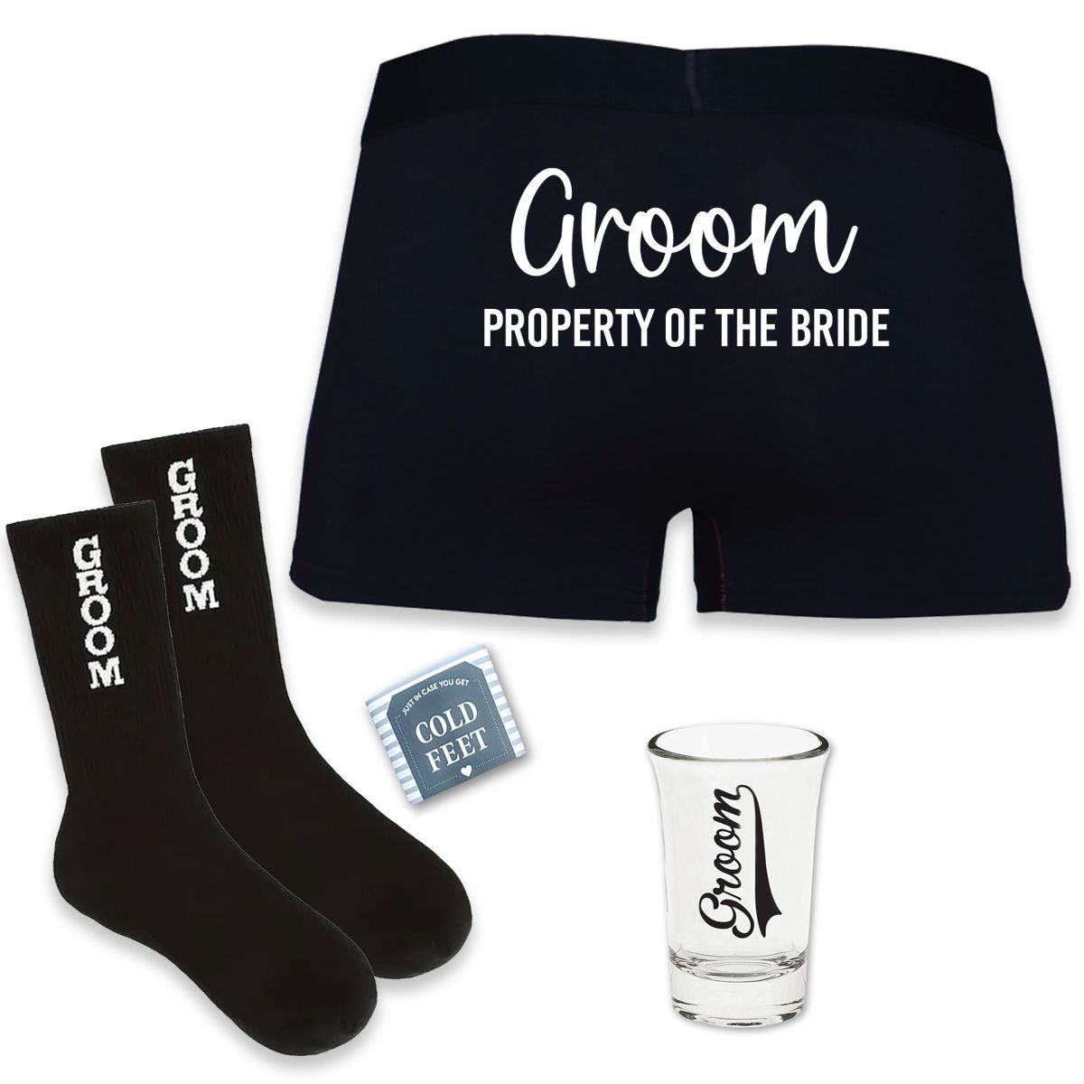Men's Groom Property Of The Bride Wedding Underwear, Socks & Shotglass ...