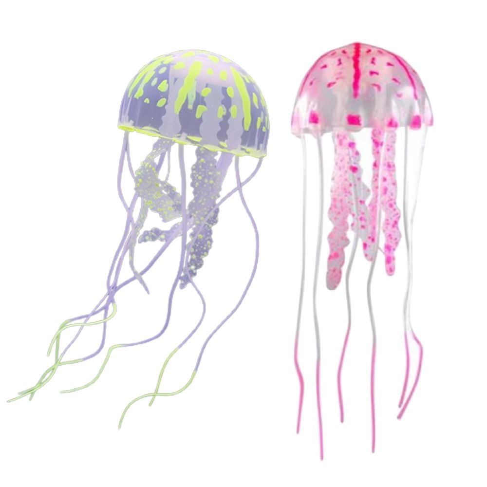 Pet Hobby Fish Tank Aquarium Fluorescent Artificial Jellyfish 2 Piece ...