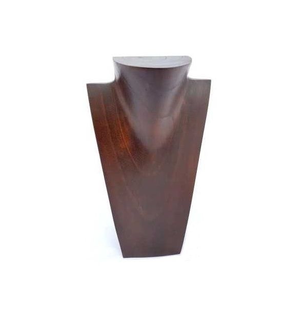 Jewellery Bust Display Dark Wood Necklace Stand 30cm - Round Neck ...