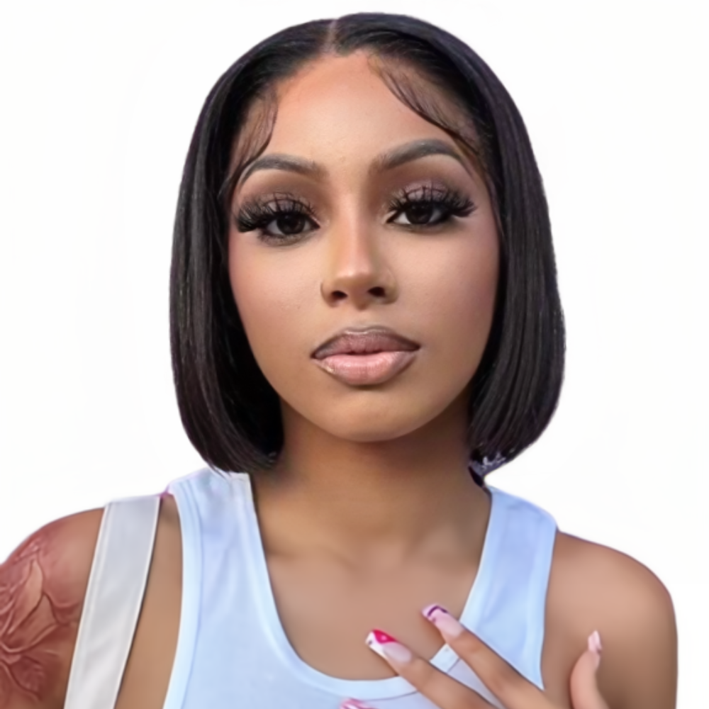 10 inch 13X4 Bob Wig Brazilian Lace Frontal Wig Wear & Go Wigs ...