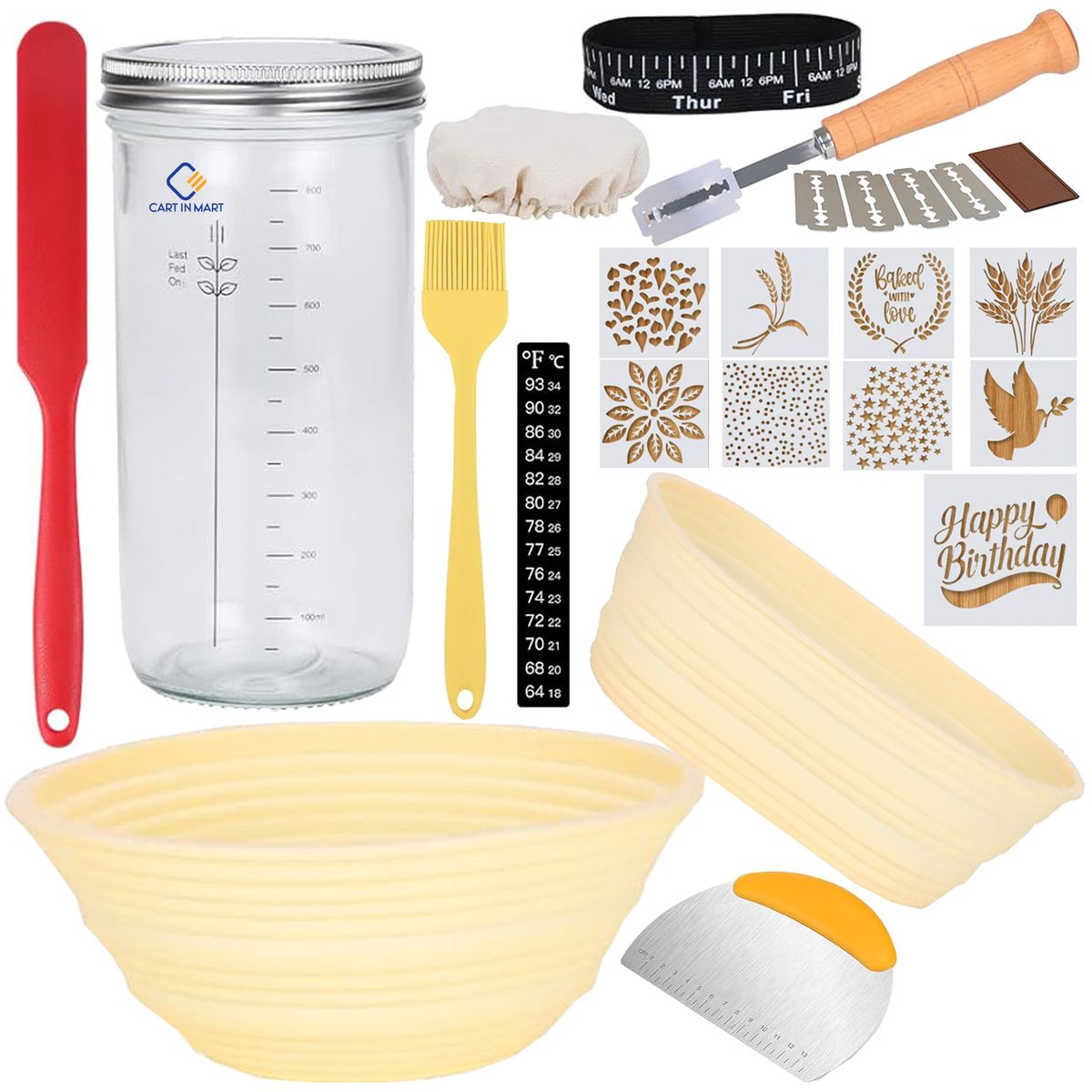 Sourdough Proving Basket Sourdough Starter Jar Sourdough Starter Kit ...