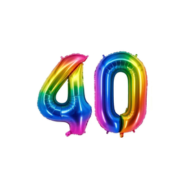 40th Birthday Celebration Rainbow Helium Balloons - 106cm | Shop Today ...