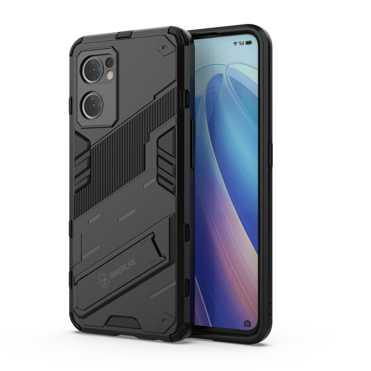 Cover for Oppo Reno 7 5G - Dual Layer Military Design Kickstand Case ...