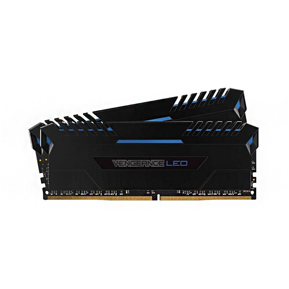 Vengeance LED 16GB 2 x 8GB DDR4 DRAM 2666MHz C16 Memory Kit Blue LED ...