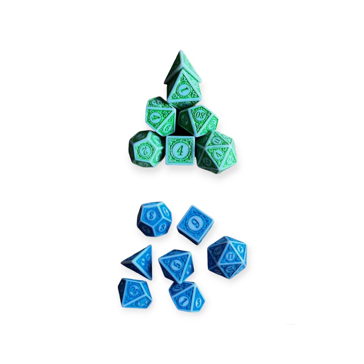 2 Pack Solid White Color Multi Sided Polyhedral Dice Set For Game ...