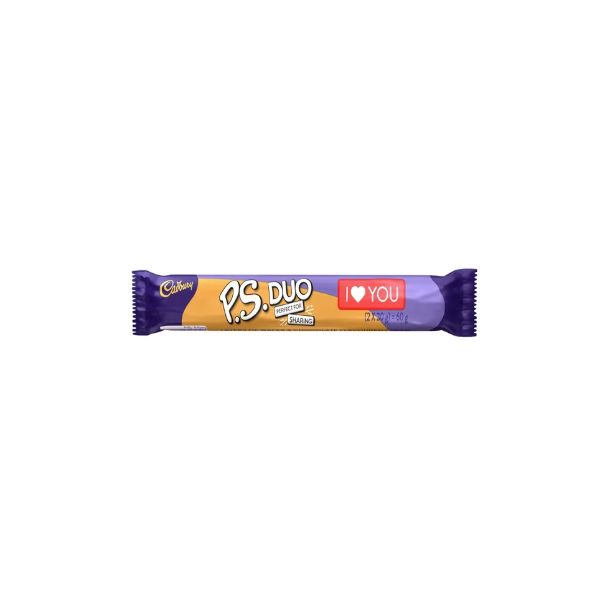 Cadbury PS Duo Chocolate Bars 30 x 60g - Bulk Pack of Sweet Wafers ...