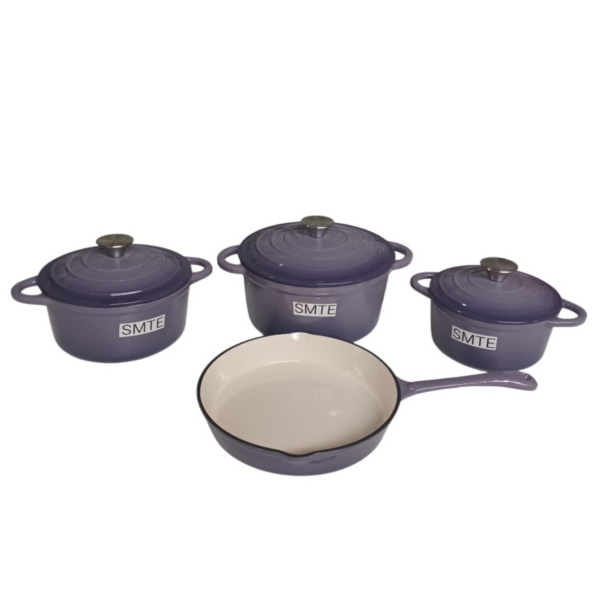 SMTE -Elegant 7-Piece Purple Pot Set Premium Cookware for Stylish ...