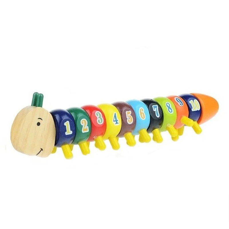 Colorful Numbers Wooden Toy Caterpillar Educational Toy F47-72-40 ...