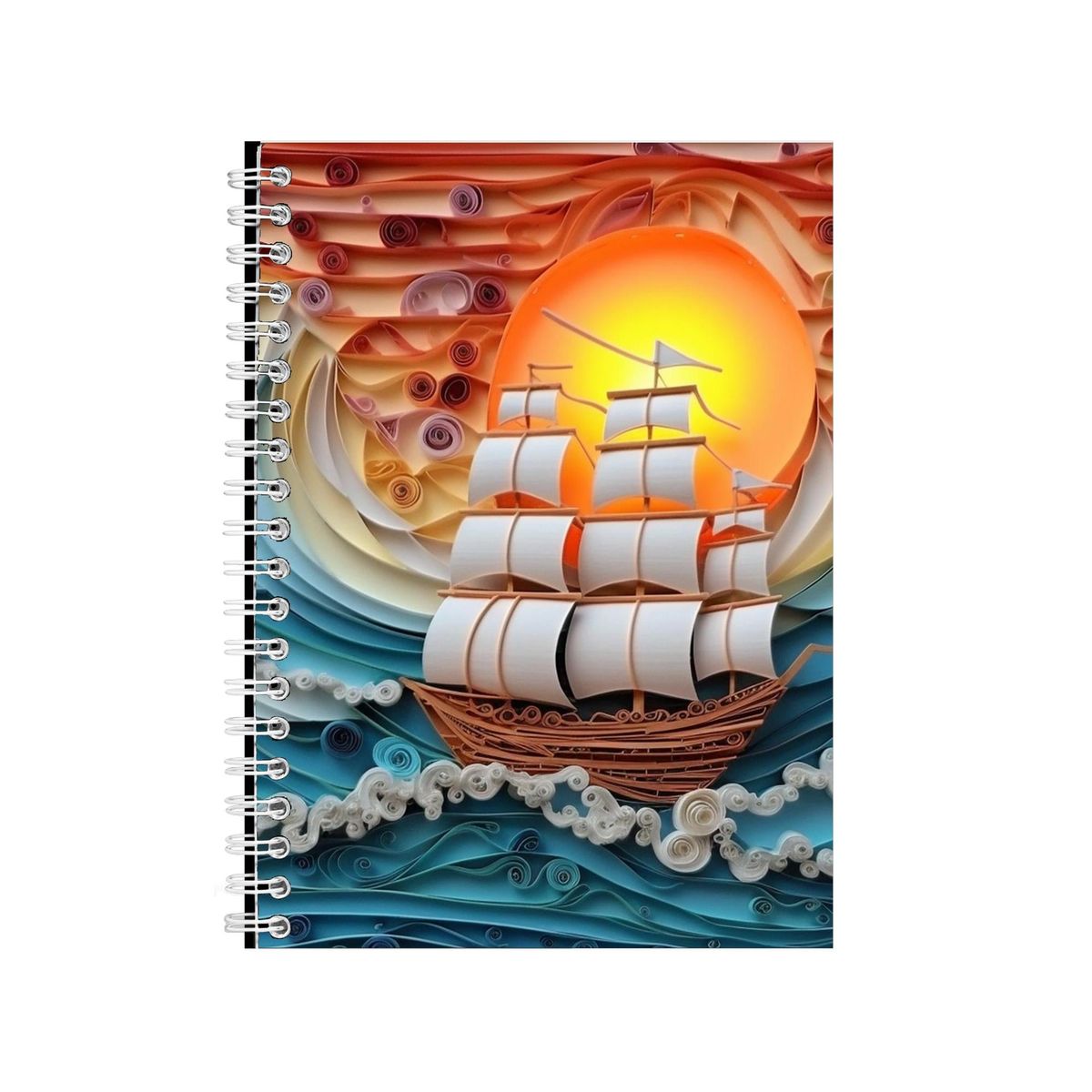 3D Quilled Ship Sunset Ocean Notebook Gift Idea Notepad Pad 105 | Shop ...