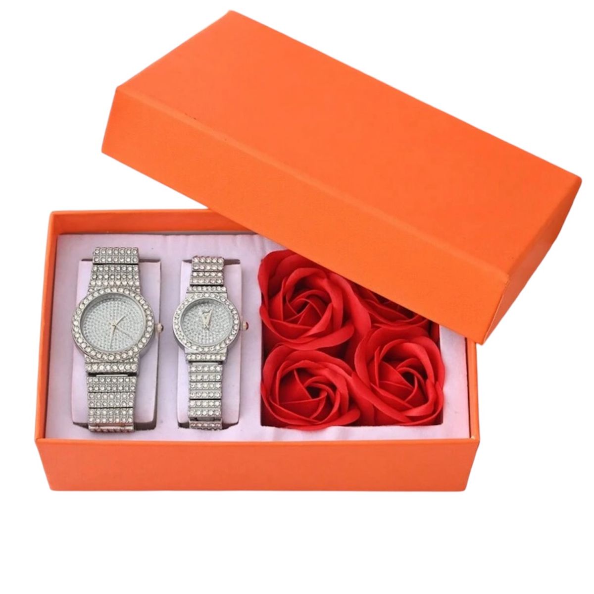2Piece Set Luxury Diamond - Encrusted Couples Watches Gift Box | Shop ...