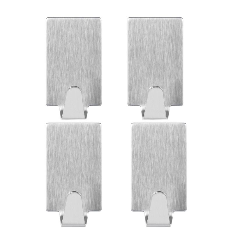 TESA Permanent Hooks Rectangular Small Metal 3 Hooks Stainless Steel ...