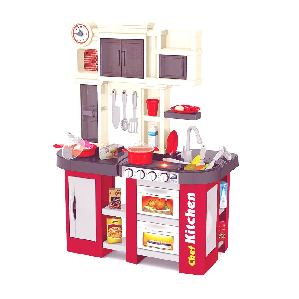 Talented Chef Red Kitchen with Light & Running Water Sounds - 58 Pieces ...