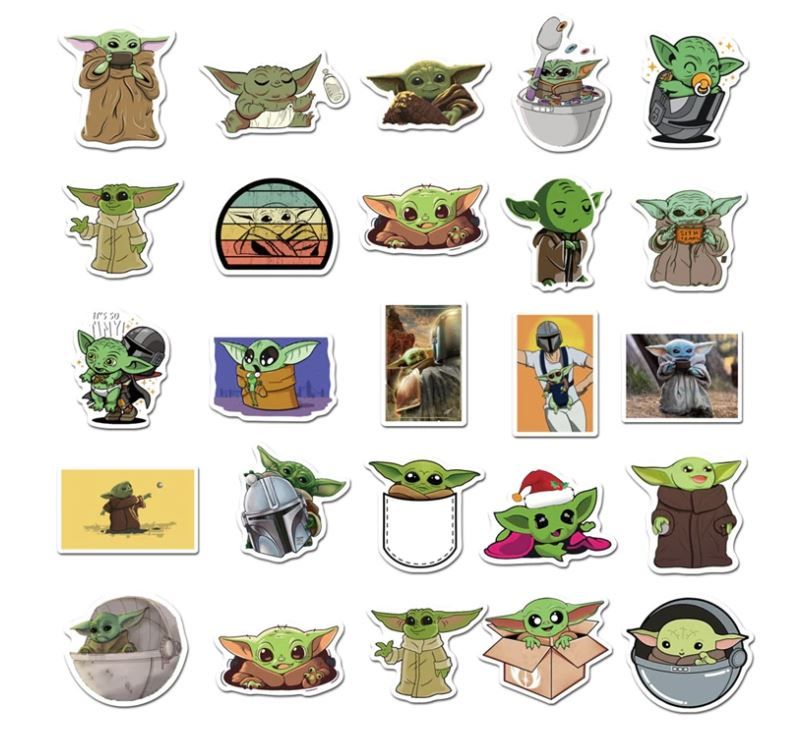 Star Wars Baby Yoda High quality 50 pcs waterproof vinyl sticker set ...