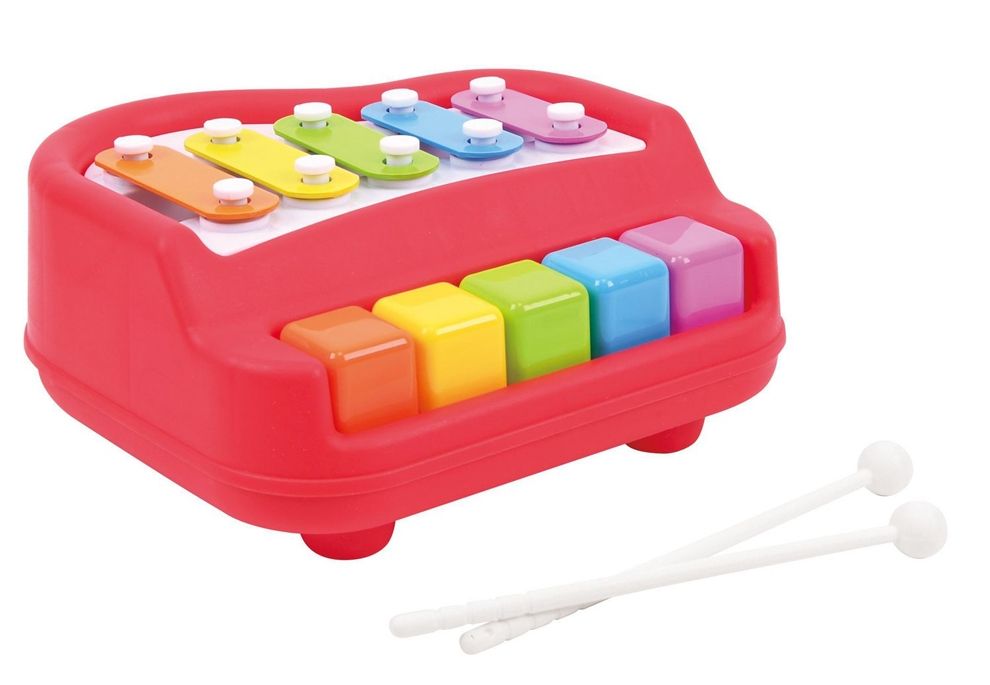 2-in-1 Piano Xylophone Educational Toy Musical Instrument for Kids-Red ...