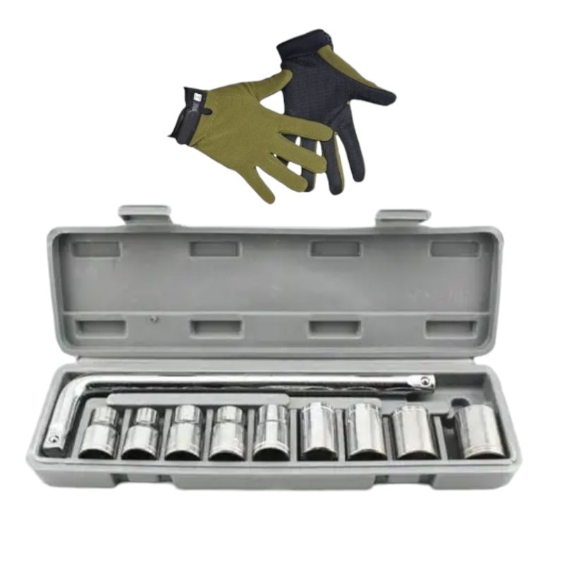 11 Piece Hand Socket Tool Set With Wrench Sockets, Gloves And Carry ...