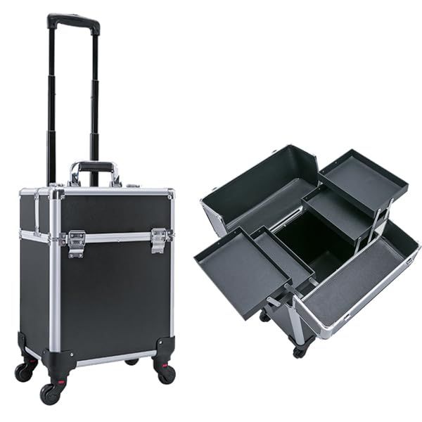 Aluminum Rolling Makeup Box Trolley Beauty Train Case | Shop Today. Get ...