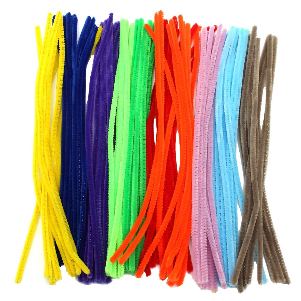 Craft DIY Art Assorted Colourful Pipe Cleaner Chenille Stems 300pc-30cm ...