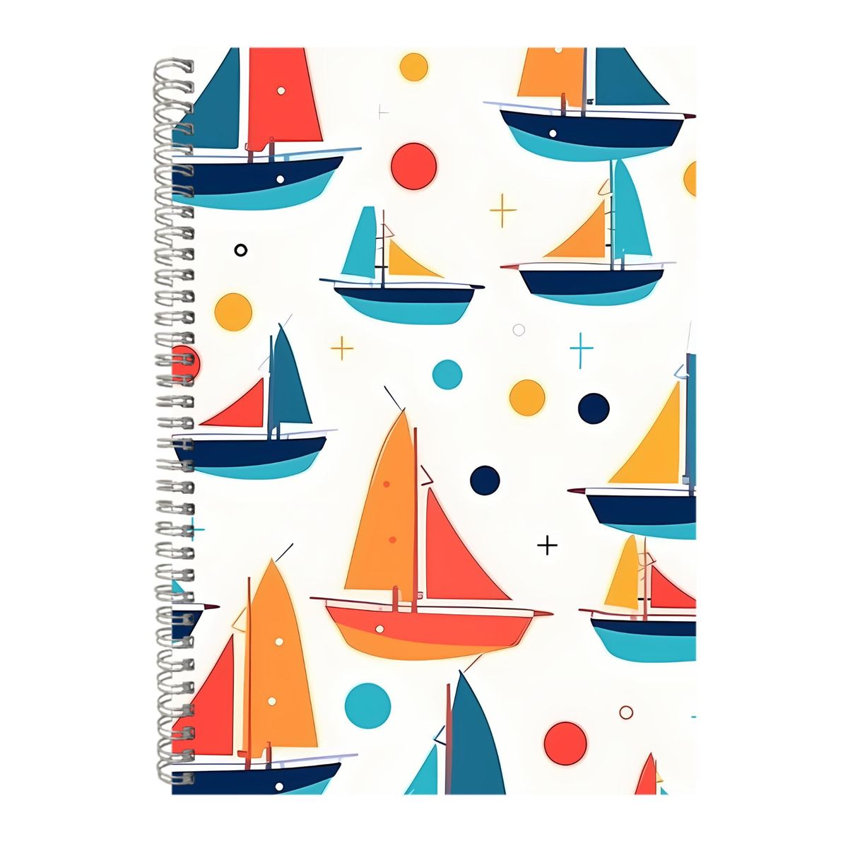 Boats_16 A4 Notebook Spiral Lined Boat Patterns Graphic Notepad Present ...