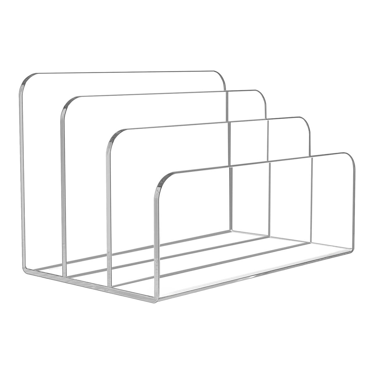 3 Sections Clear Acrylic Bookend Book Stand for Documents Letter Book ...