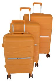 Mooistar Unbreakable Travel Luggage 3 Piece Suitcases Spinner - Orange ...