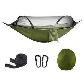 Portable Automatic Quick-opening Nylon Hammock with Mosquito Net ...