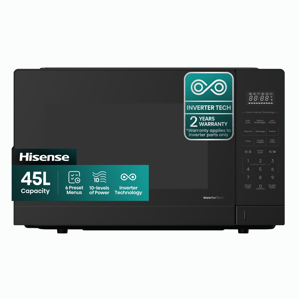 Hisense 45L Premium Electronic Microwave Oven with Inverter Technology ...