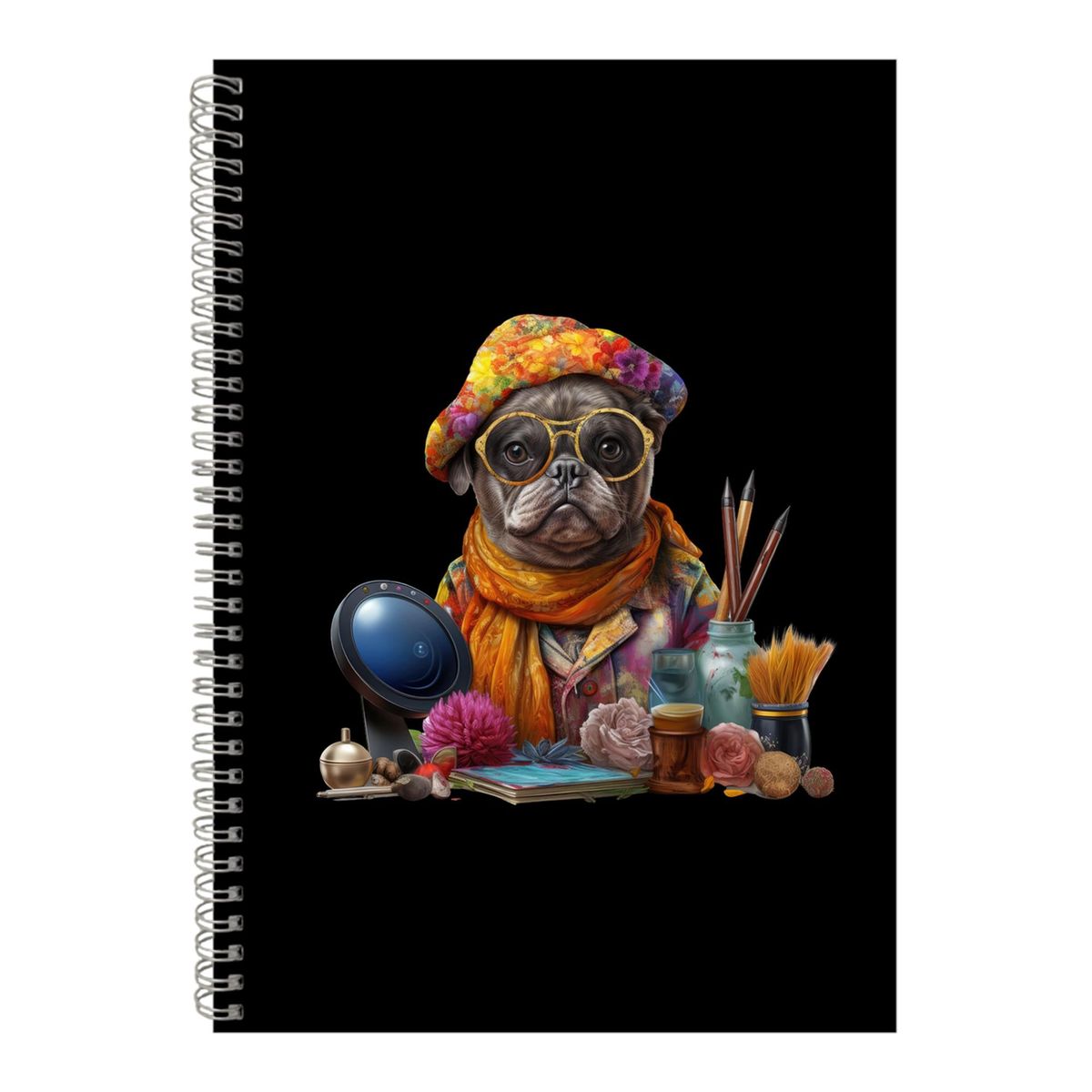 Funky A4 Notebook Spiral Lined Frenchie Lovers Graphic Notepad Present ...