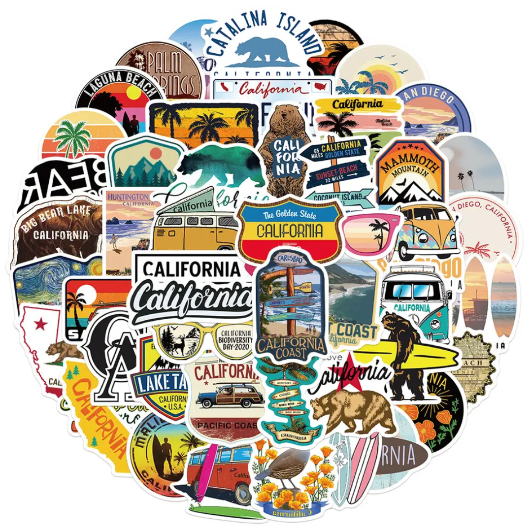 Custom California USA Sticker Mix- 50 Piece | Shop Today. Get it ...