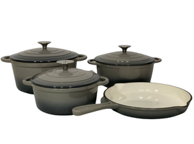 Authentic Cast Iron Dutch Oven Cookware - 7 Pieces Pot Set | Shop Today ...