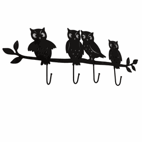 Decor Owl Hook Rack - 4 Hook - Black - Metal | Shop Today. Get it ...