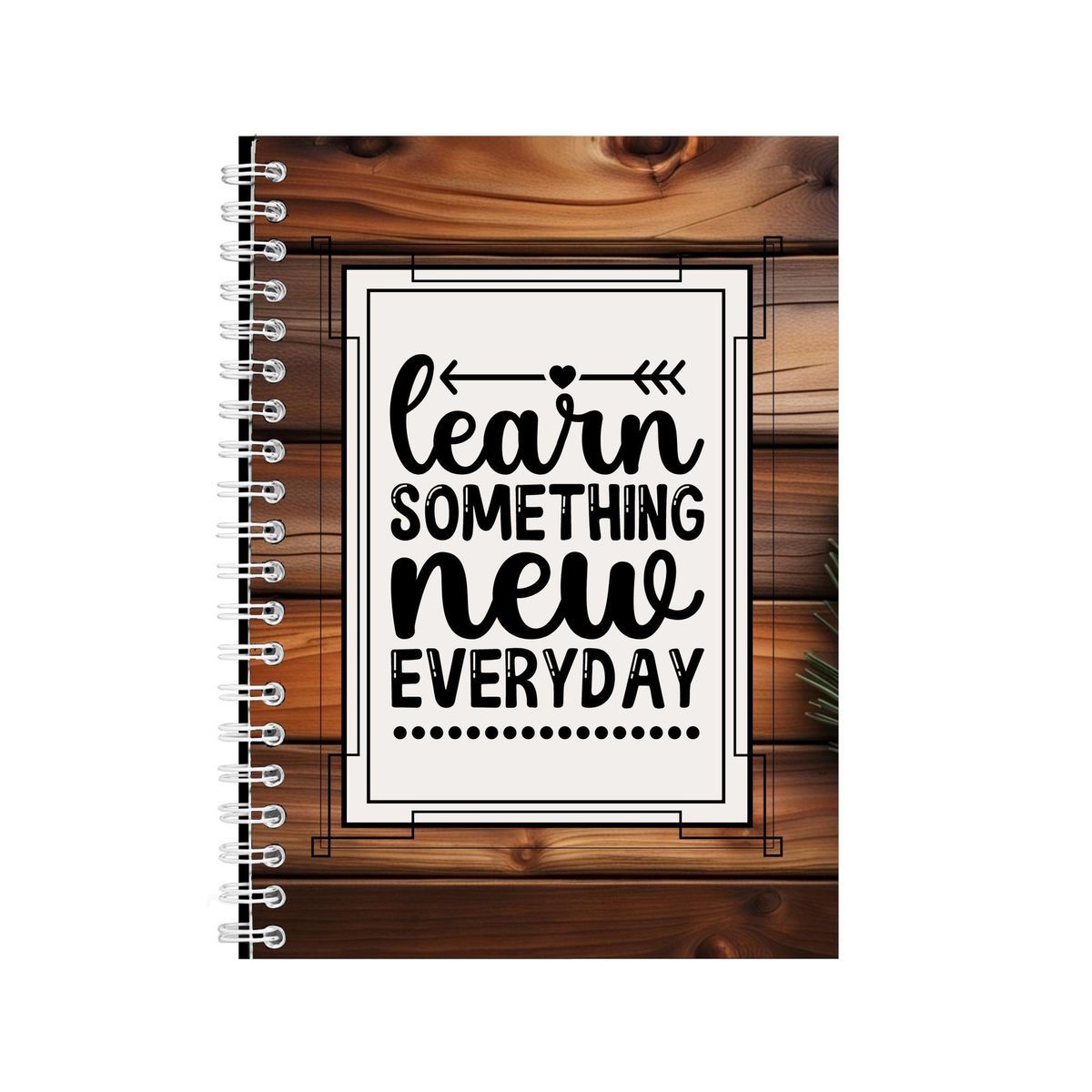 Learn A5 Notebook Spiral Lined Quotes on Wood Graphic Notepad Present ...