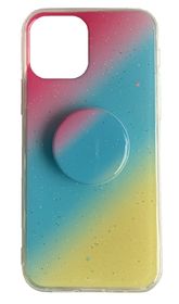 Apple iPhone 12 & 12 Pro Ladies Rainbow Glitter Case Cover With Pop ...