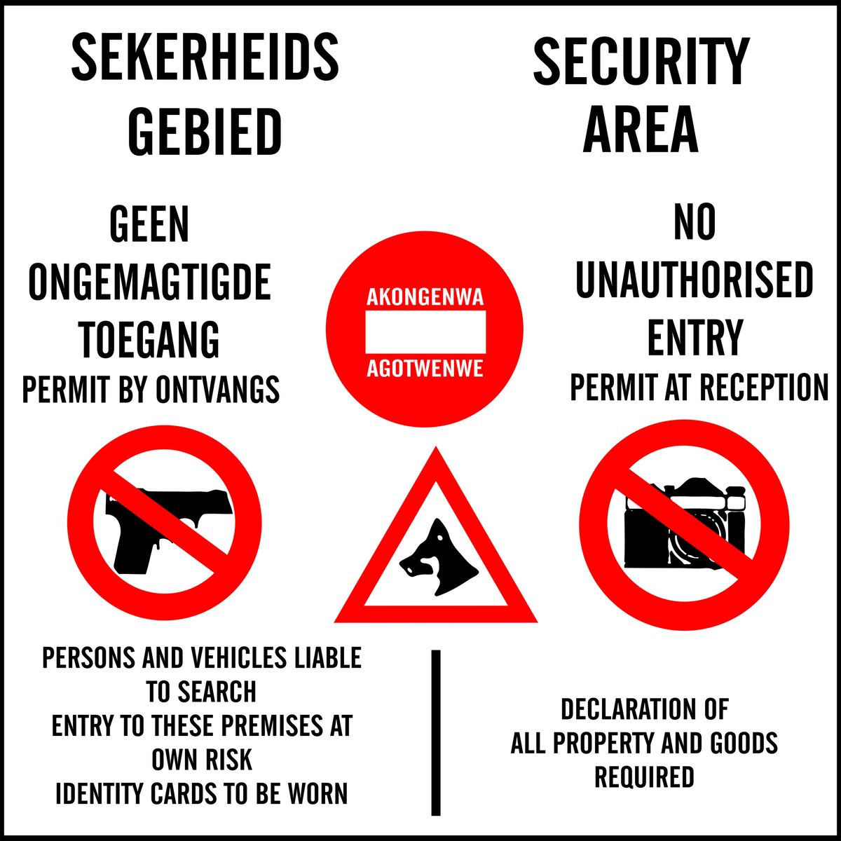 Security area No unauthorized entry sign 60x60cm | Shop Today. Get it ...