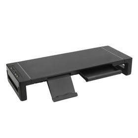 Folding Monitor Stand USB3.0 Charging Desktop Lifter with RGB Light Bar ...