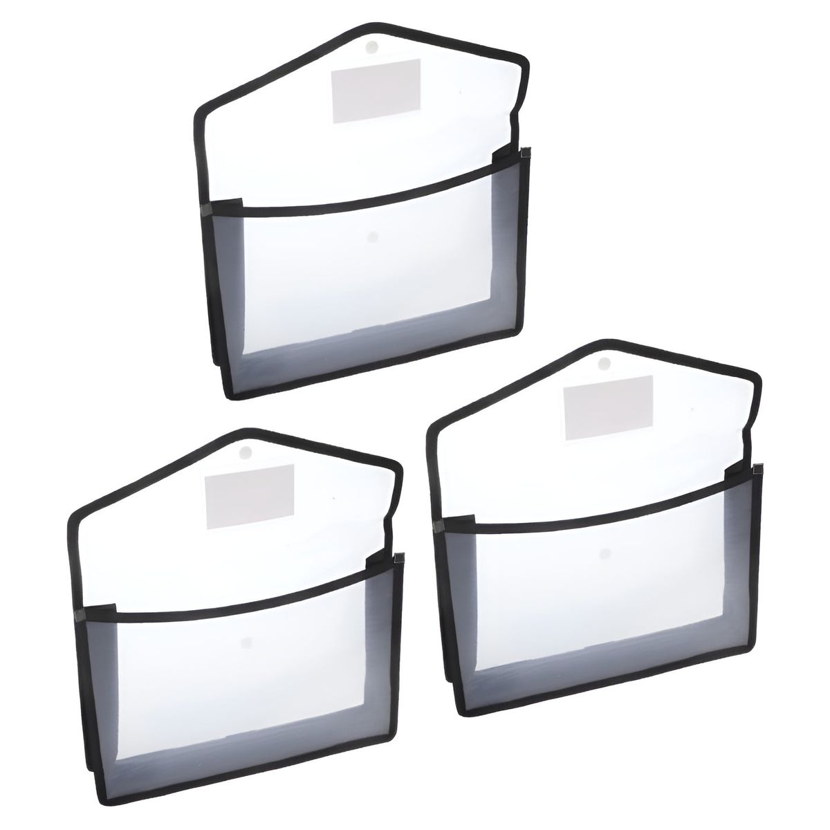 3 Pcs Plastic Horizontal Documents Holder with Snap Closure - White ...