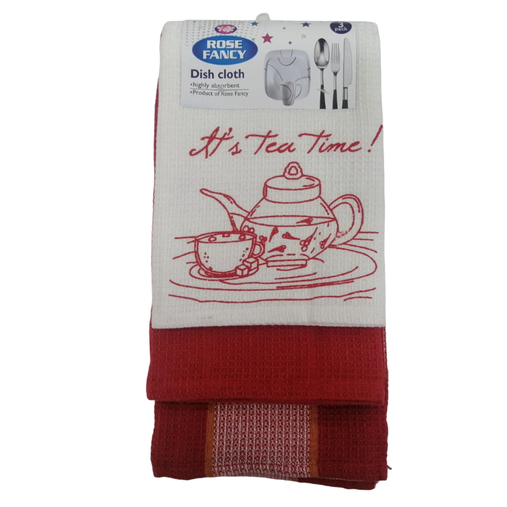 Rose Fancy 'It's Tea Time' Kitchen Towel Pack of 3 | Shop Today. Get it ...