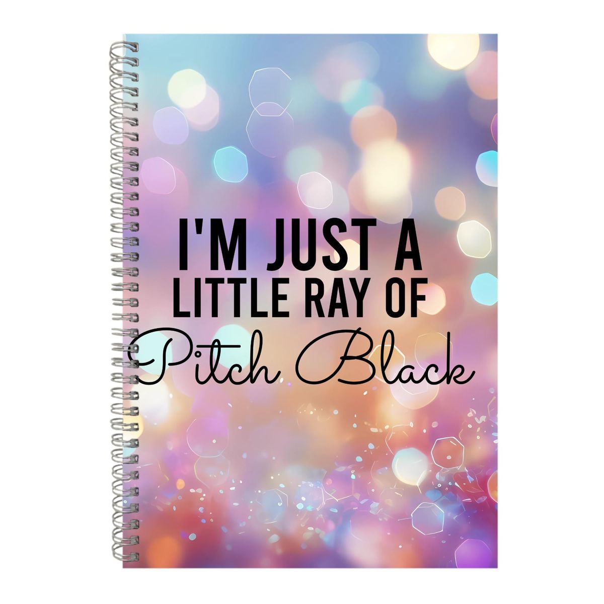Pitch Black A4 Notebook Spiral Lined Funny Quotes Graphic Notepad Gift ...
